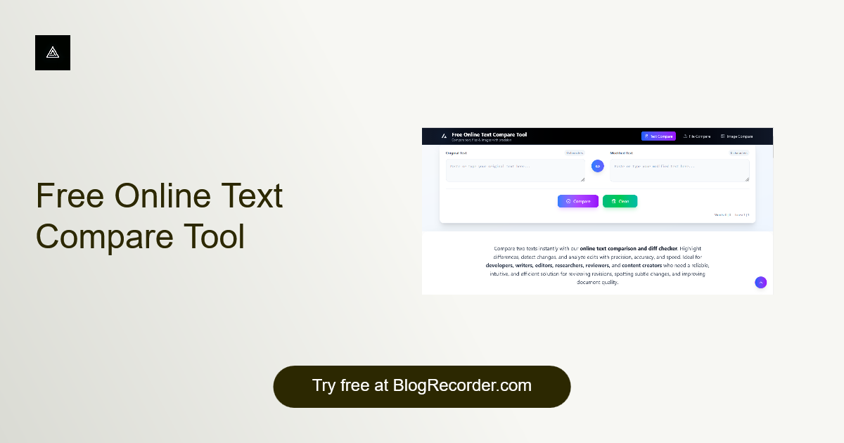 Text & Image Compare Tool | Free Online Text Comparison